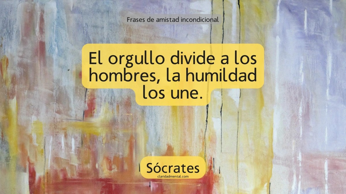 Sócrates: El orgullo divide a los hombres, la humildad los une.