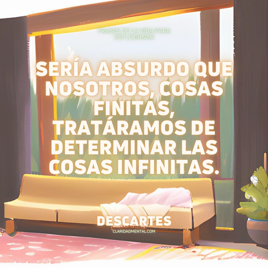 Descartes: Sería absurdo que nosotros, cosas finitas, tratáramos de ...